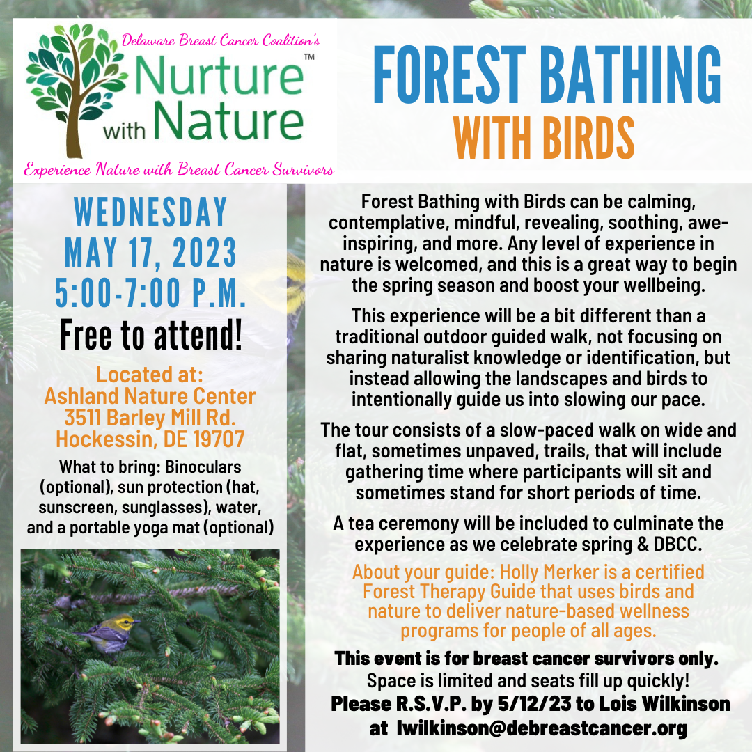 Nurture with Nature Forest Bathing with Birds – Delaware Breast Cancer ...