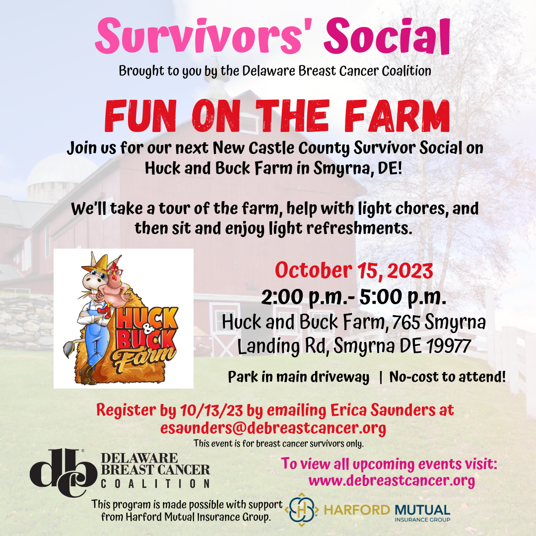 Survivors’ Social Fun on the Farm! – Delaware Breast Cancer Coalition