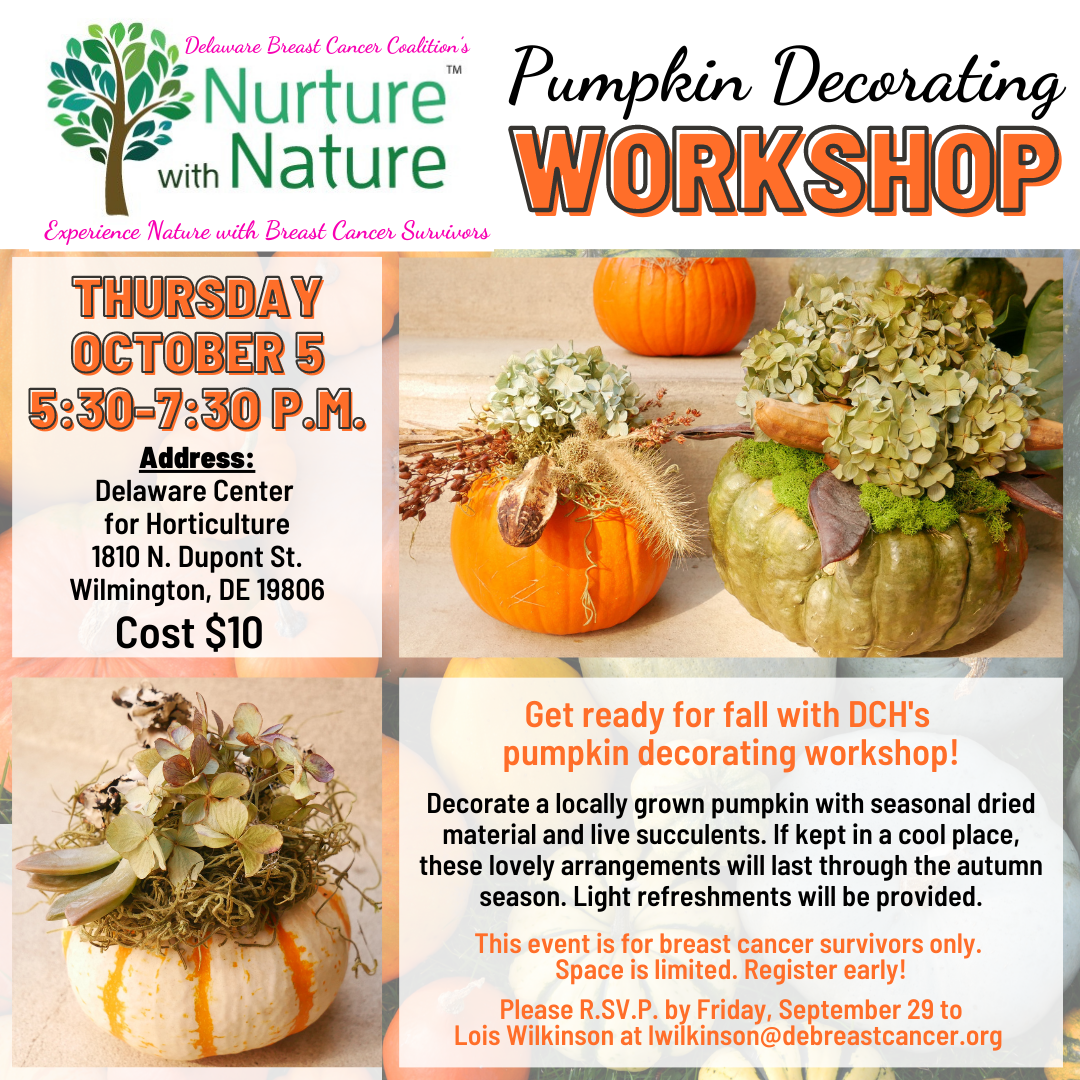 Nurture with Nature Pumpkin Decorating Workshop – Delaware Breast ...