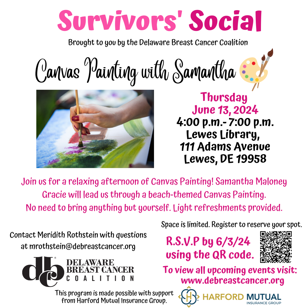 Survivors’ Social: Canvas Painting with Samantha! – Delaware Breast ...