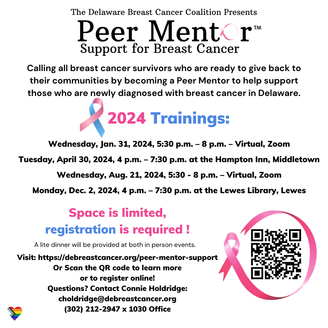 Peer Mentor Support for Breast Cancer Training! – Delaware Breast Cancer Coalition