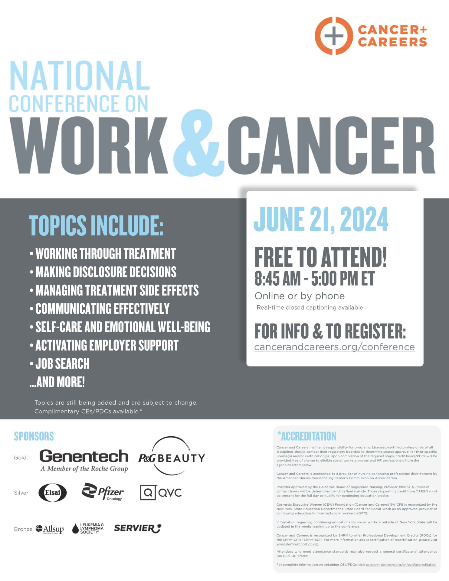 Community Partnership: National Conference: Work & Cancer – Delaware ...