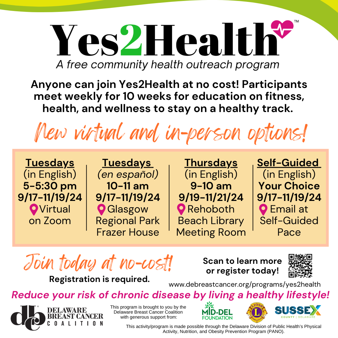 Yes2Health Health Ed Fall Groups Start! – Delaware Breast Cancer Coalition